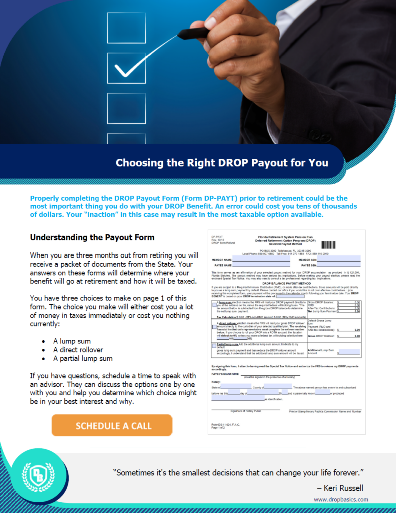 Understanding the DROP Payout Form – Drop Basics